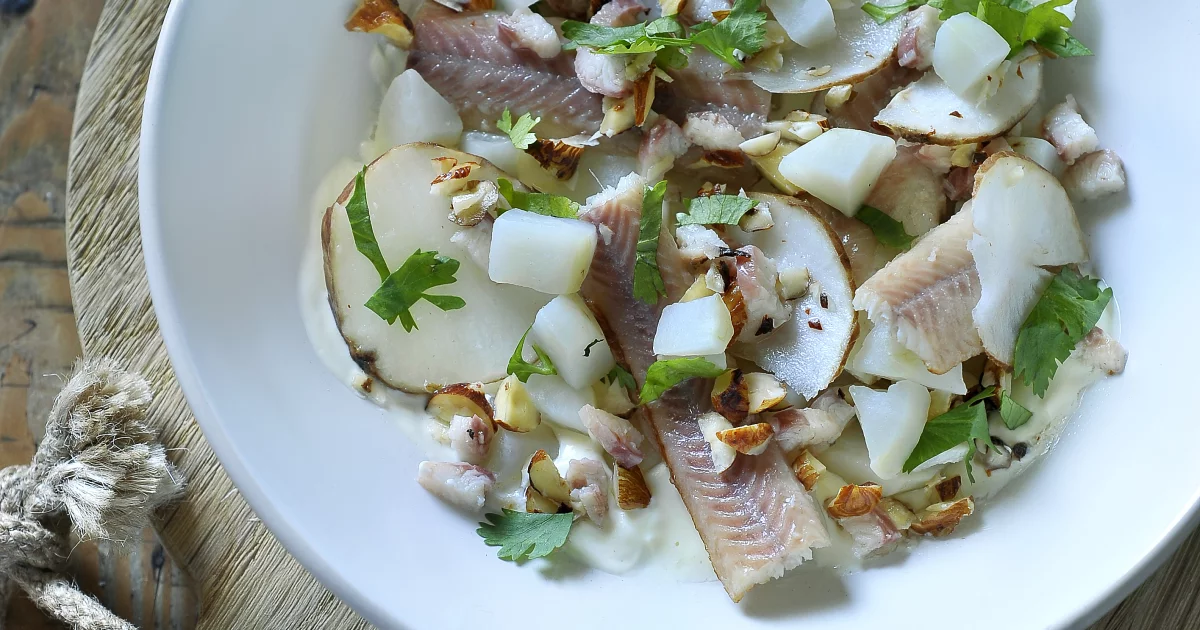 Gerookte paling met aardpeer - Recepten - njam!