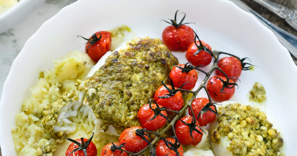 Kabeljauw met korst van pesto en parmezaan - Recepten - njam!