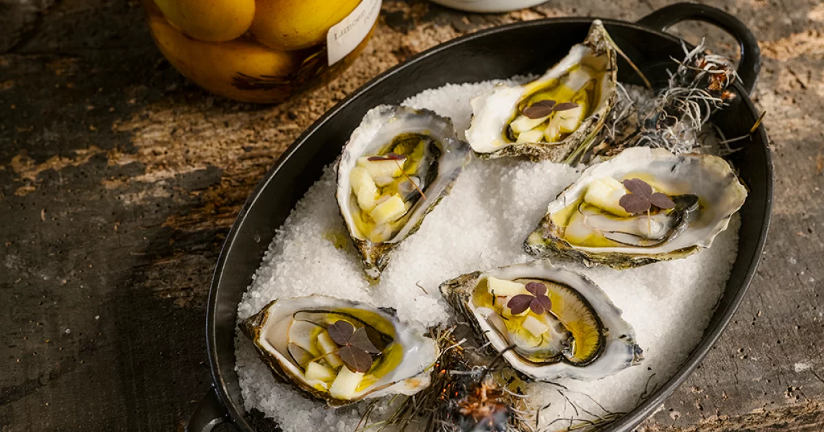 Gepofte oesters met opgelegde citrusolie - Recepten - njam!